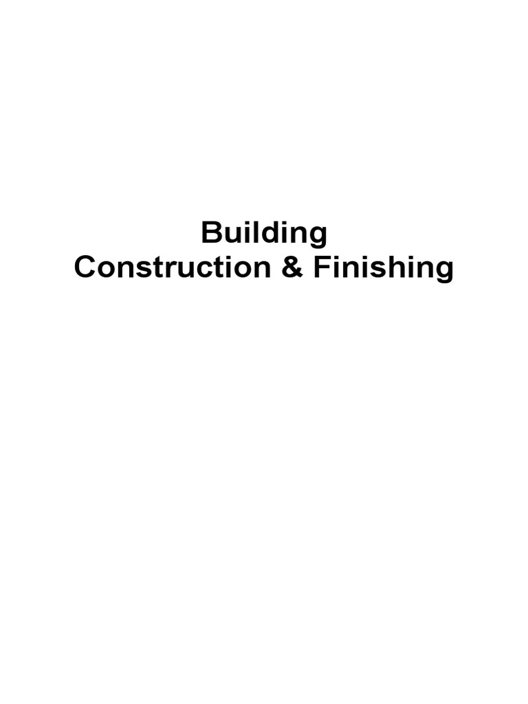 Building Construction and Finishing PDF | PDF | Framing (Construction ...