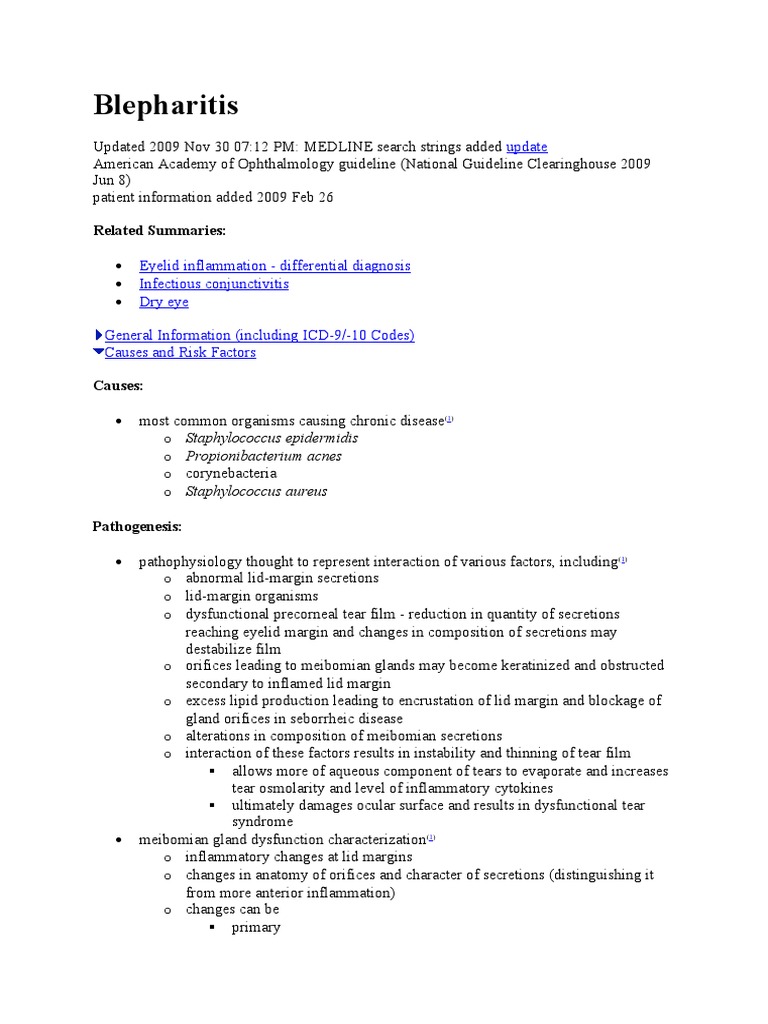 Blepharitis | PDF | Human Eye | Immunology