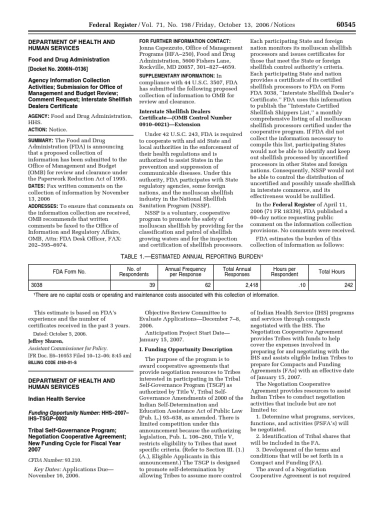 Notice: Grants and Cooperative Agreements Availability, Etc.: Tribal ...