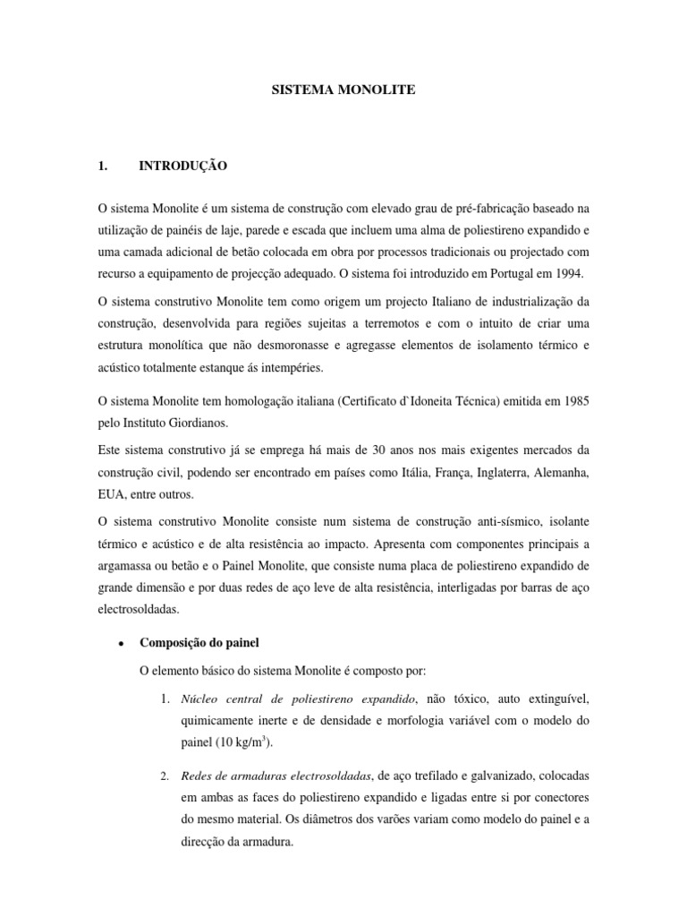 Sistema Monolite | PDF