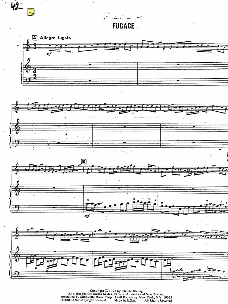 Claude Bolling - Fugace | PDF