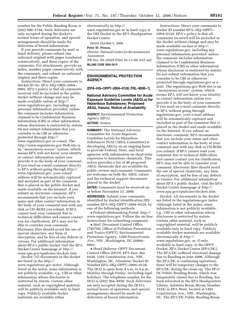 Federal Register / Vol. 71, No. 197 / Thursday, October 12, 2006 ...