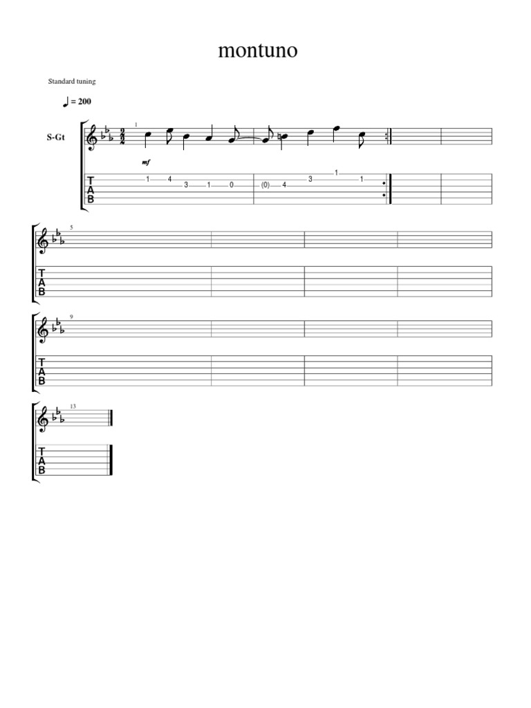 Montuno: Standard Tuning | PDF