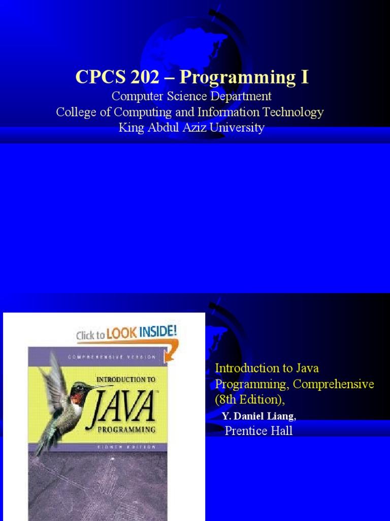 CPCS 202 - Programming I | PDF | Java (Programming Language) | Computer ...