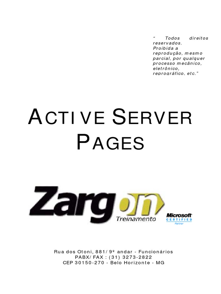 Apostila - ASP Active Server Pages | PDF | Cookie de HTTP | Active Server Pages (ASP)