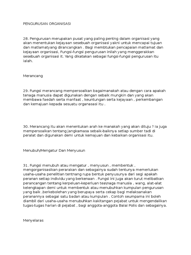 Pengurusan Organisasi | PDF