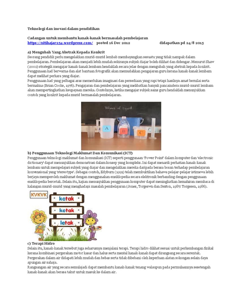 Cadangan Membantu Murid Bermasalah Pembelajaran | PDF | Karier ...