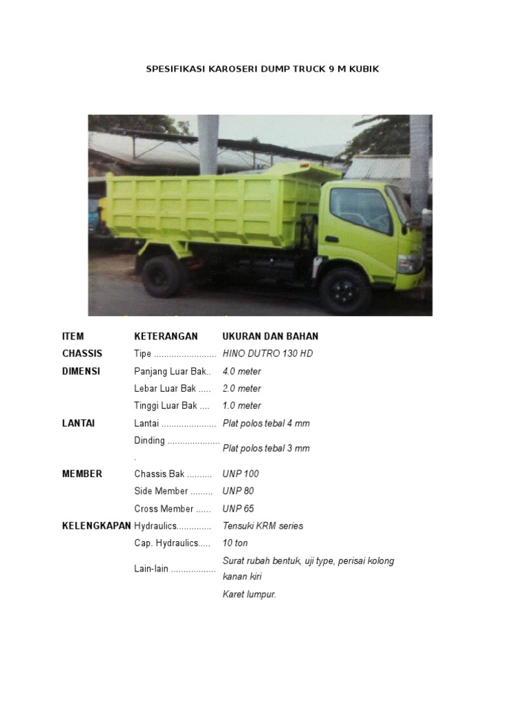 Spesifikasi Karoseri | PDF