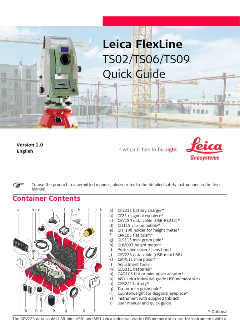 Leica FlexLine QuickGuide | PDF | Computer Keyboard | Usb