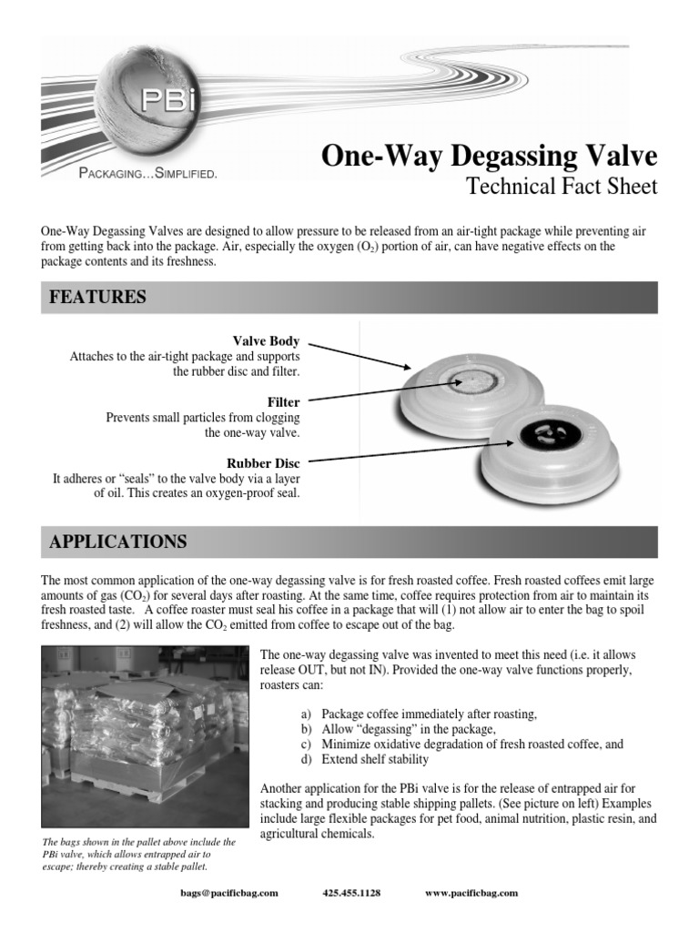 Degassing ValvesTechSheet | PDF | Coffee | Valve