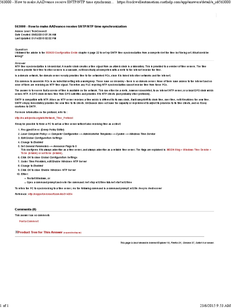 Ntp Time Synchronization Pdf Computing Computer Networking