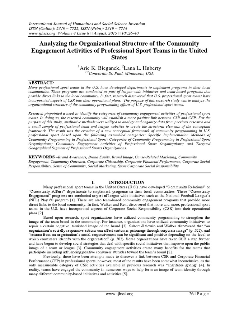 Analyzing The Organizational Structure of The Community Engagement ...