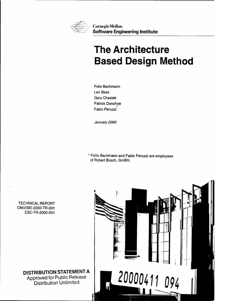 The Architecture Based Design Method: Software Engineering Institute ...