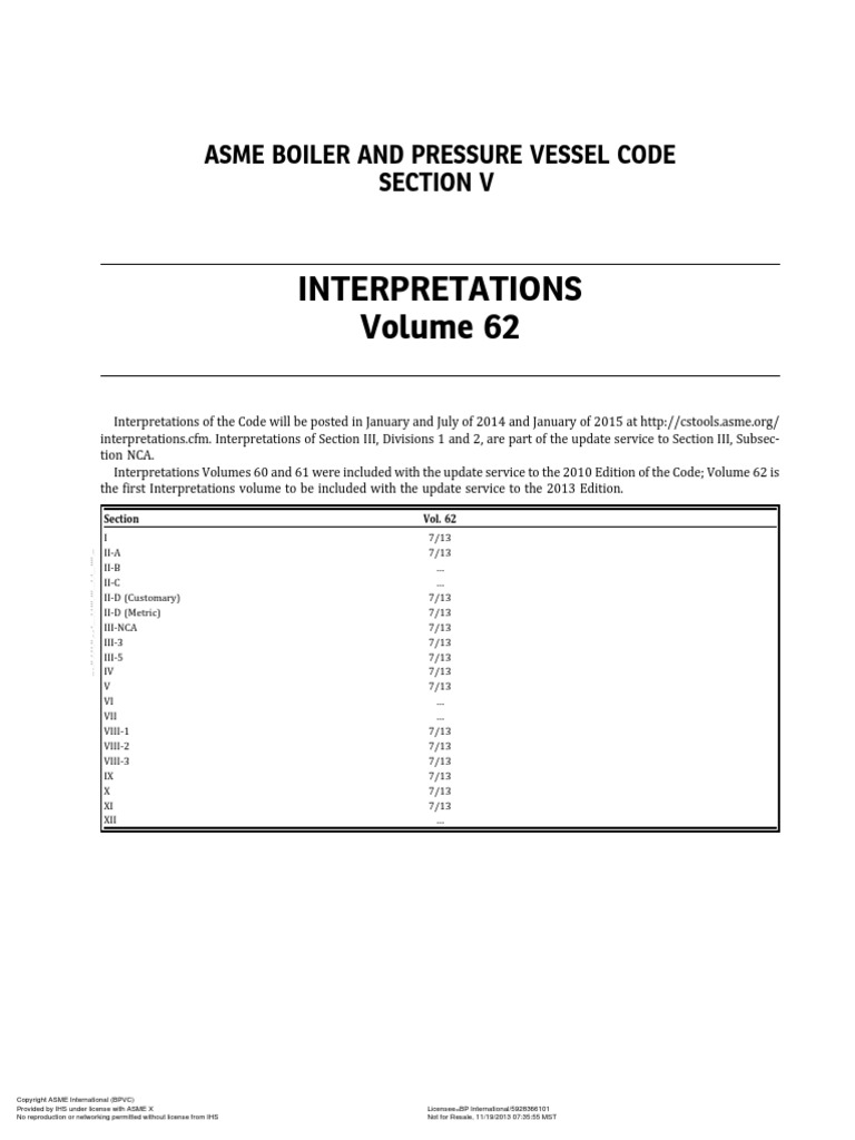 ASME V Interpretations | PDF | Science | Engineering