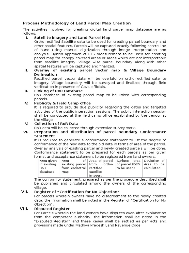 Process Methodology of Land Parcel Map Creation | PDF | Data ...