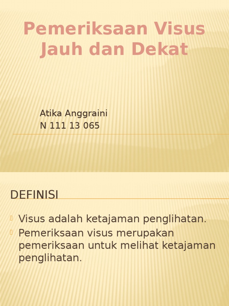 Pemeriksaan Visus Jauh Dan Dekat | PDF
