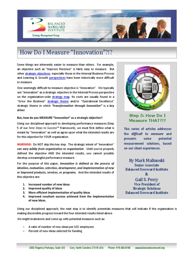 How To Measure Innovation PDF | PDF | Performance Indicator | Return On ...