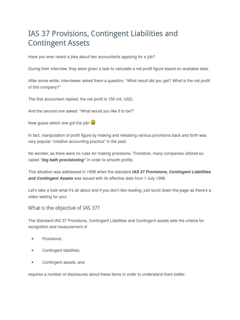 IAS 37 Provisions | PDF | International Financial Reporting Standards ...