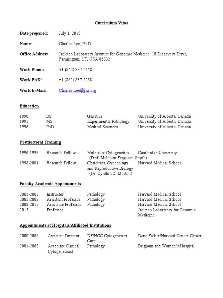 Lee CV PDF | PDF | Whole Genome Sequencing | Mutation