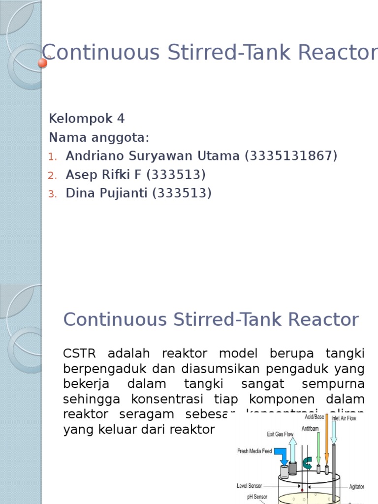 Reaktor CSTR | PDF | Sains & Matematika