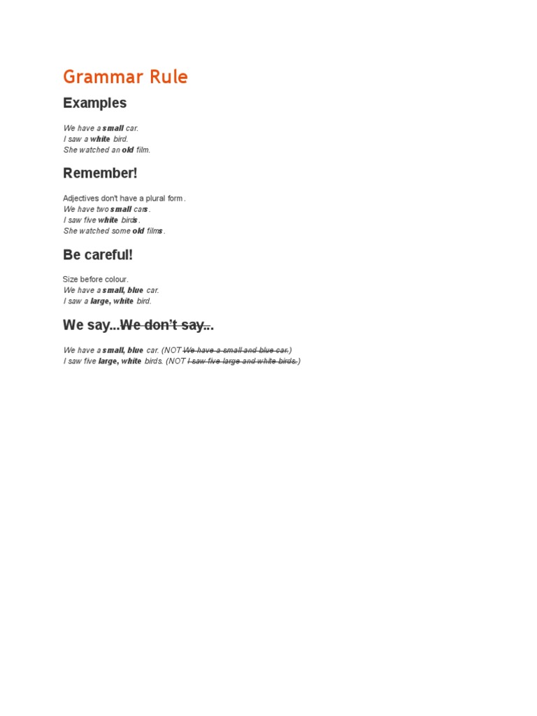 Grammar Rule | PDF