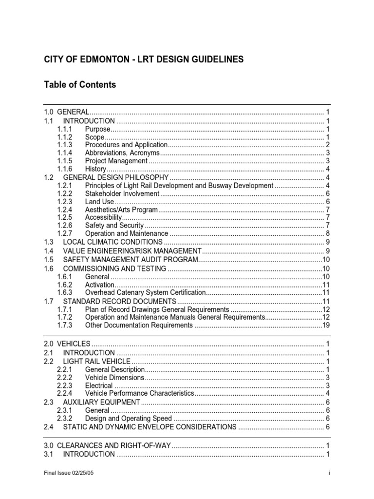 LRT Design Guidelines | PDF | Track (Rail Transport) | Lighting