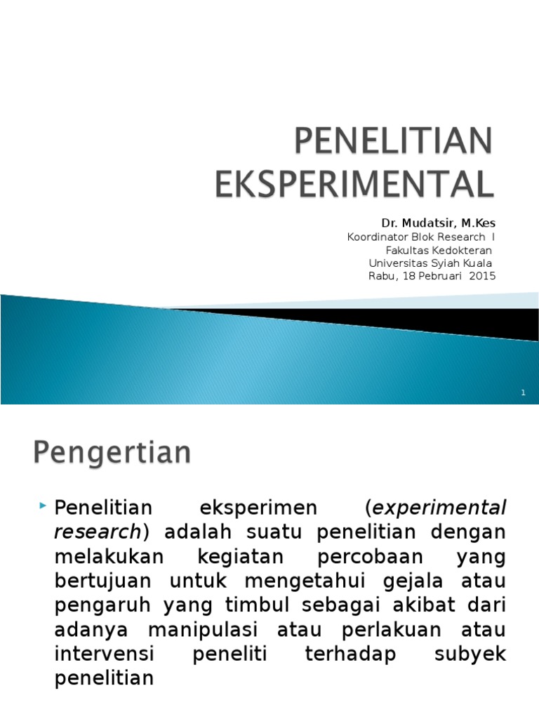 Penelitian Eksperimental | PDF