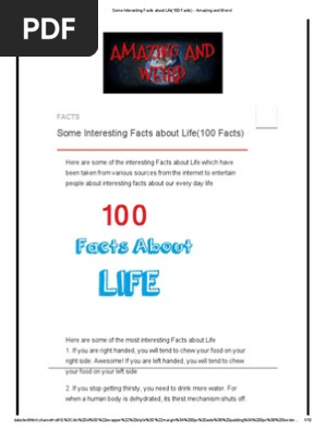 100 Interesting Facts About Life