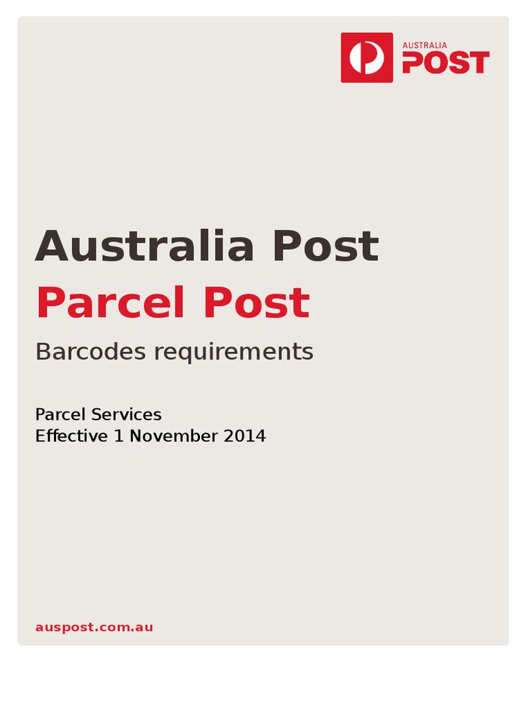 Australia Post Parcel Post Barcode Guidelines v2 | PDF | Barcode ...