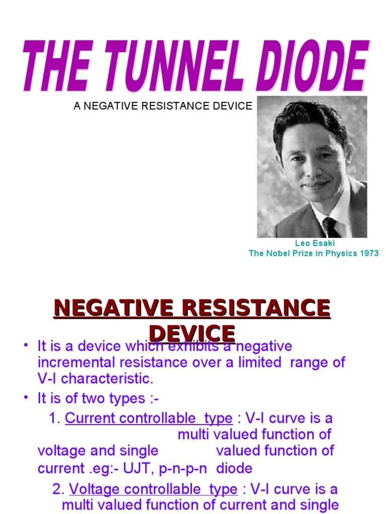 Tunnel Diode | PDF | P–N Junction | Quantum Tunnelling