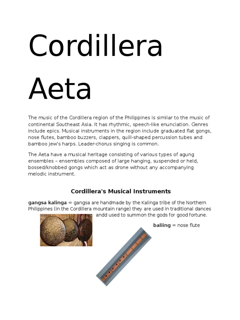 Music Cordillera and Aeta | PDF | Musical Instruments | String Instruments