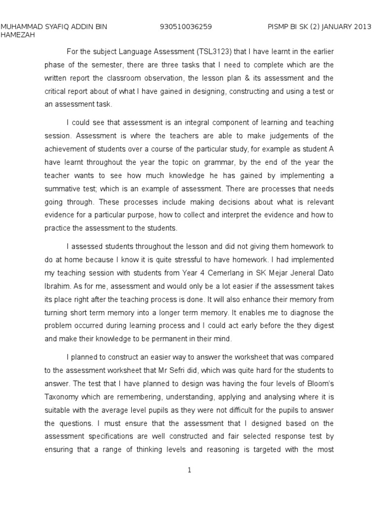 Reflecting on Assessment Practices: Implementing Authentic and Creative ...