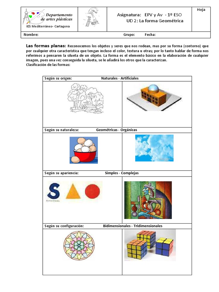 Hojas De Trabajo De Formas Bidimensionales Sencillas Fichas Para