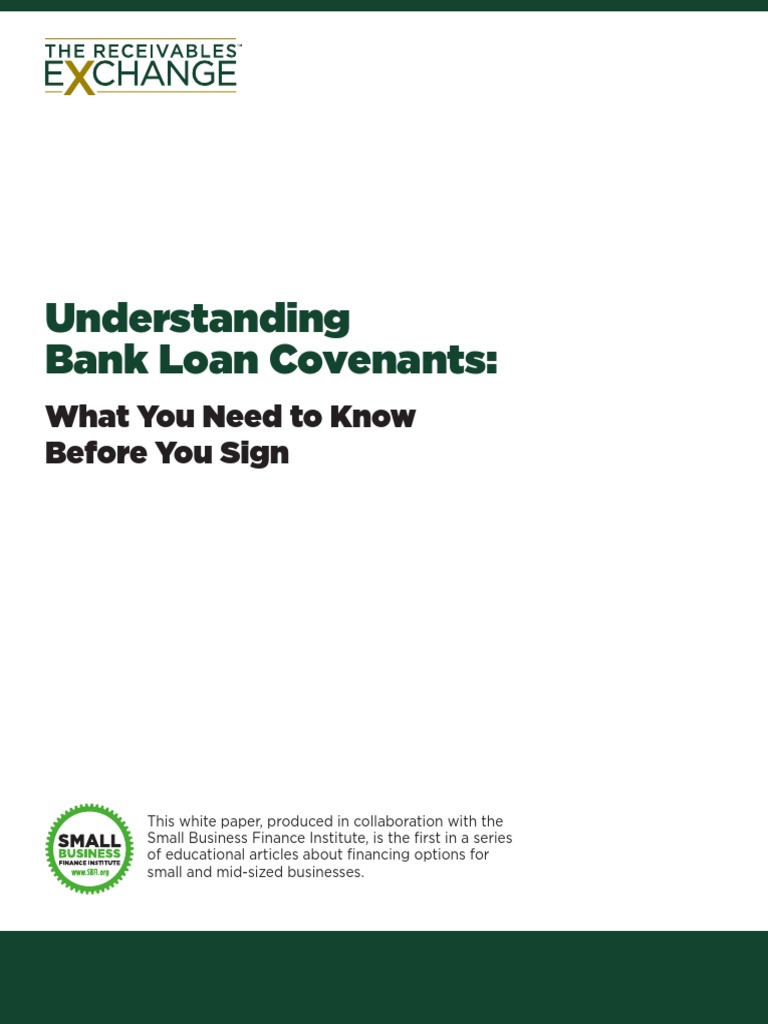 ReceivablesExchange Whitepaper Bank Loan Covenants | PDF | Banks | Loans