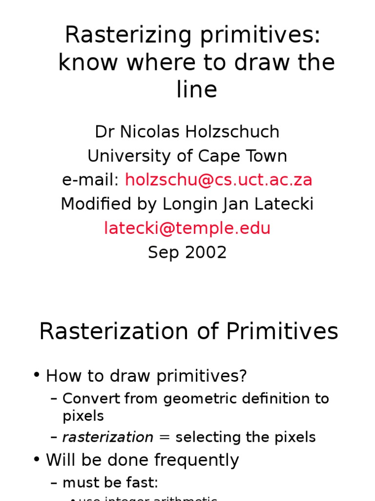 Rasterizing Primitives: Know Where To Draw The Line | PDF | Science ...