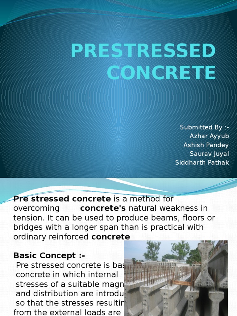 Pre Stressed Concrete Presentation | PDF | Prestressed Concrete | Building