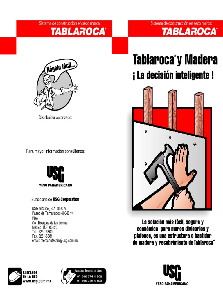 Instructivo - Madera Instalar Tablaroca | PDF | Tornillo | Papel