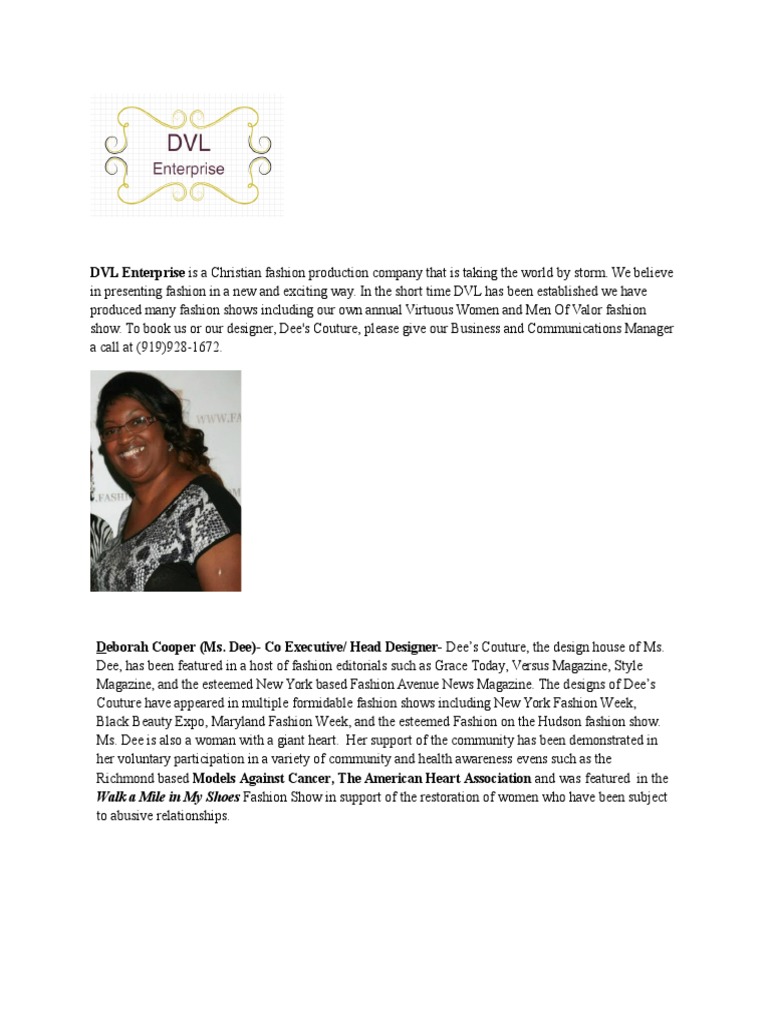 Staff Bios | PDF | Fashion | Cultural Trends