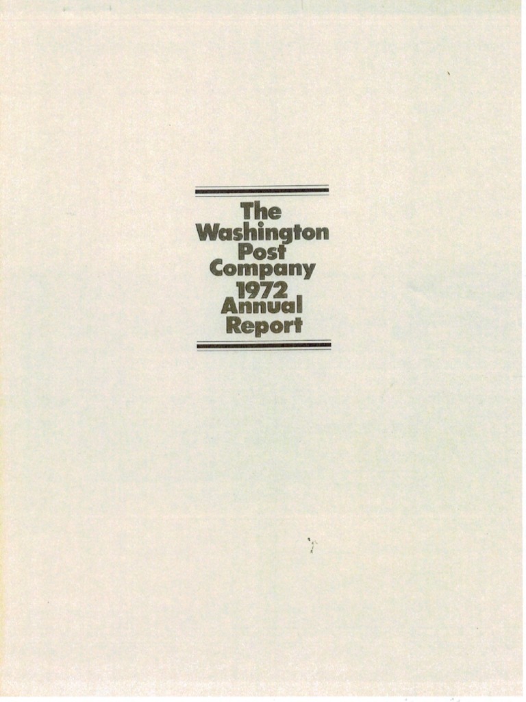 The Washington Post Company 1972 Annual Report | PDF