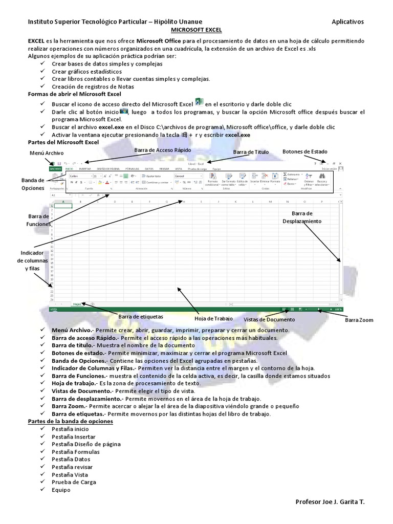 Ficha Informativa Excel 1-4 | PDF | Hoja de cálculo | Microsoft Excel