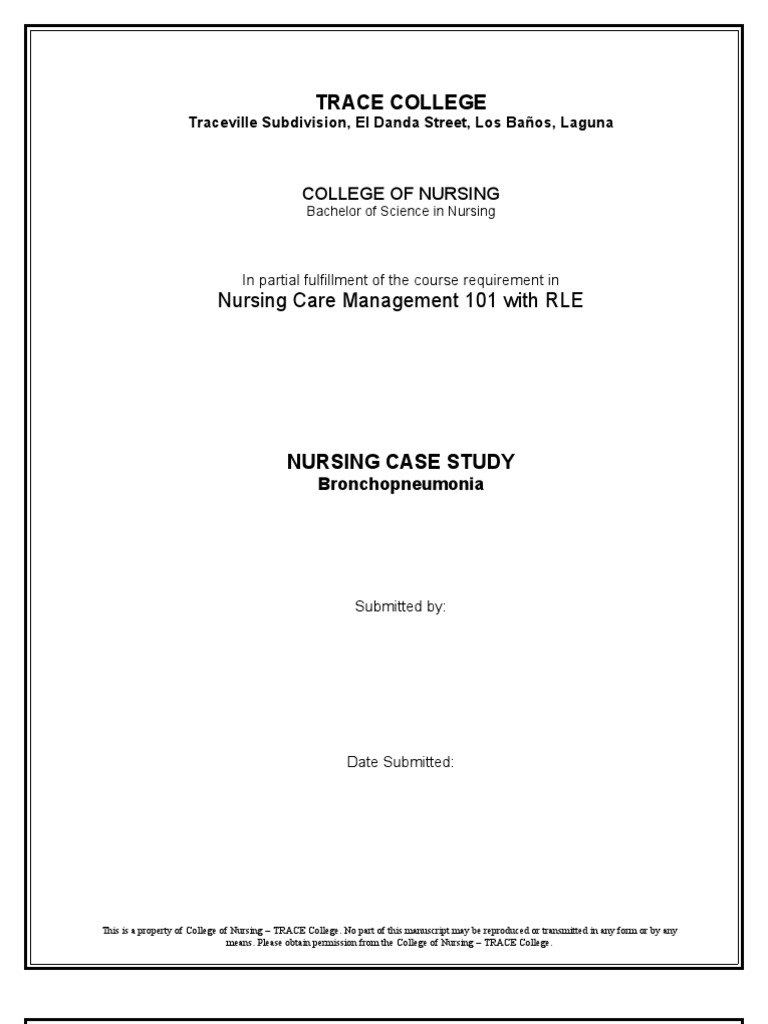 Nursing Case Study: Bronchopneumonia | PDF | Lung | Pneumonia