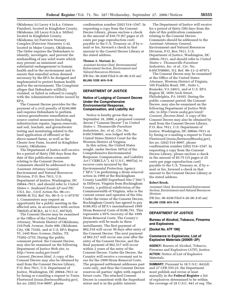 Notice: Explosives:Commerce in Explosives— Explosive Materials List ...