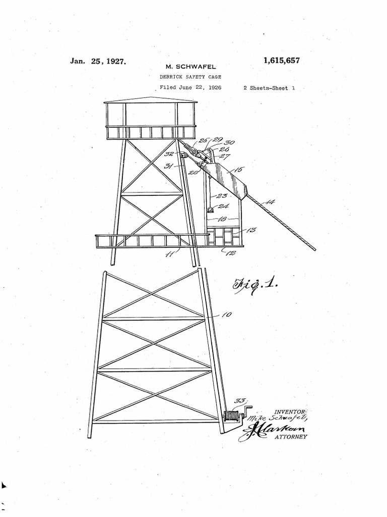 M. Schwafel: Derrick Safety Cage | PDF | Invention | Machines