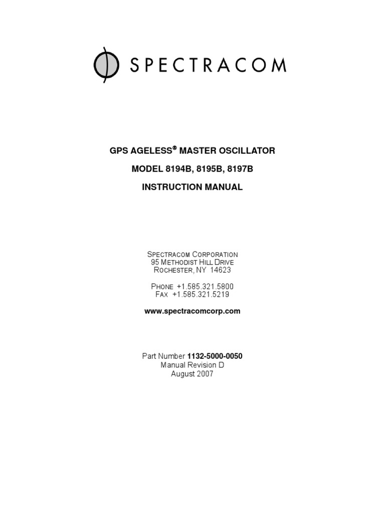 Spectracom Clock PDF | PDF | Global Positioning System | Electronic ...