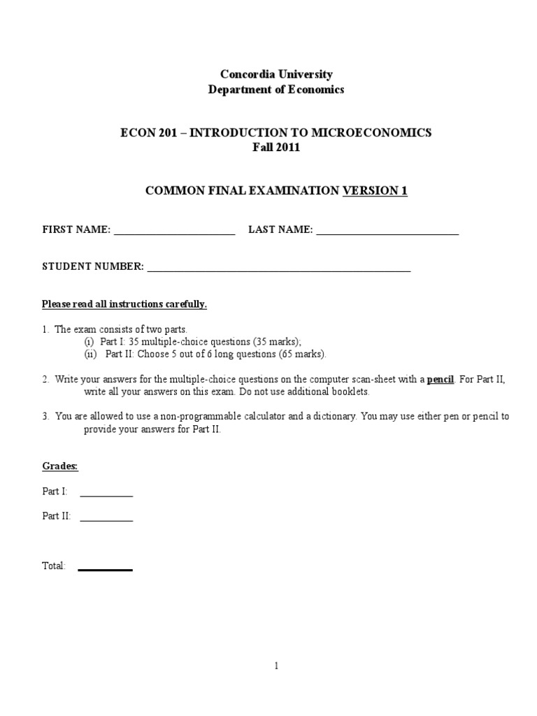 201 Final Fall 2011 V1a | PDF | Demand | Monopoly