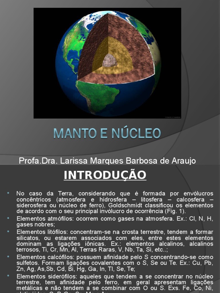 5-Aula Manto e Núcleo | PDF | Manto (Geologia) | Terra