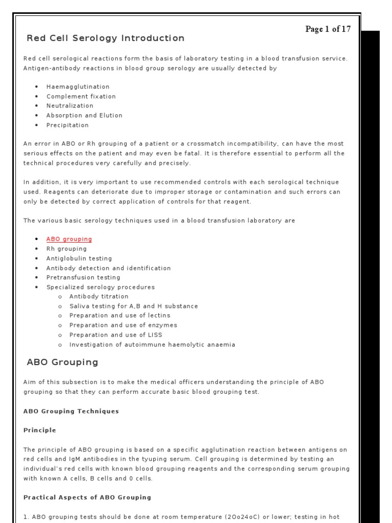 Blood Grouping Techeniques | PDF | Blood Type | Blood Transfusion