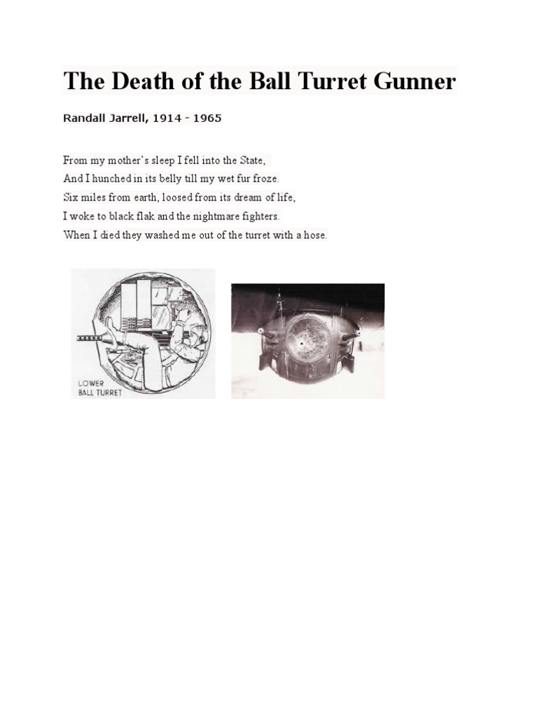 The Death of The Ball Turret Gunner: Randall Jarrell, 1914 - 1965 | PDF