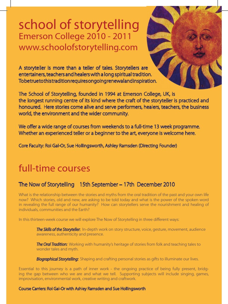 Storytelling Courses at Emerson College | PDF | Storytelling