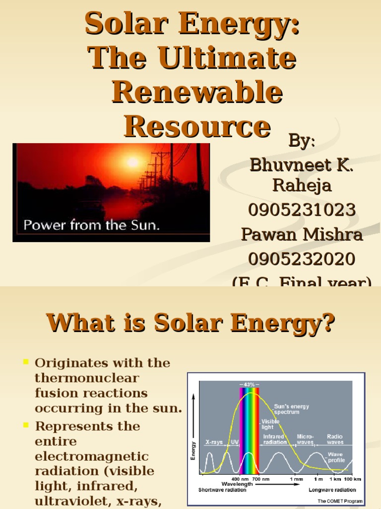 Solar Energy - The Ultimate Renewable Resource | PDF | Solar Energy ...